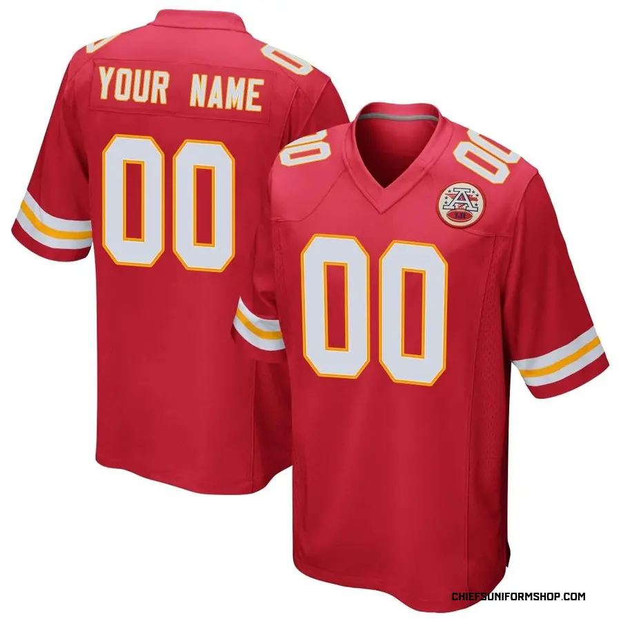 Nike Custom Kansas City Chiefs Men's Game Red Team Color Jersey
