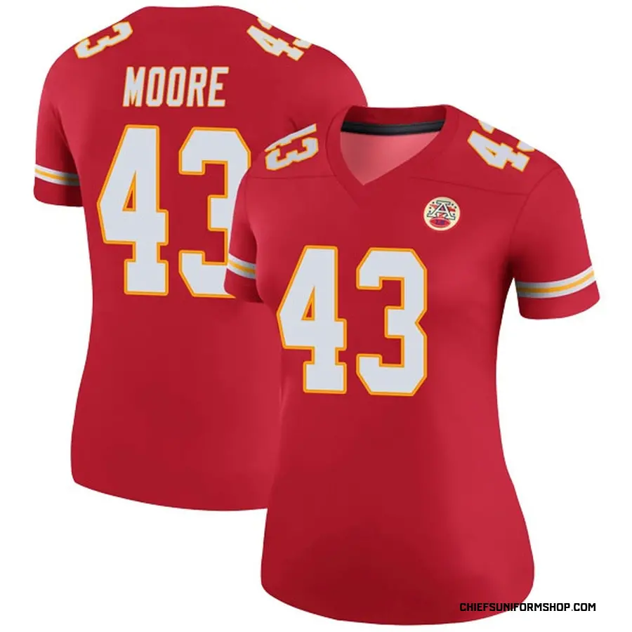 Nike J.D. Moore Kansas City Chiefs Women's Legend Red Color Rush Jersey